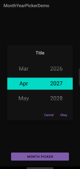 GitHub - azikar24/MonthYearPicker: Android Month Year Picker Customizable